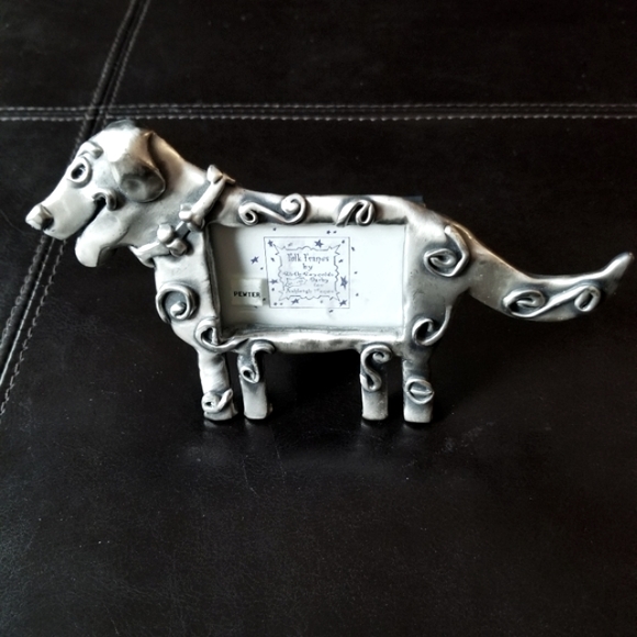 Vintage | Accents | Vintage Pewter Dog Folk Frame | Poshmark